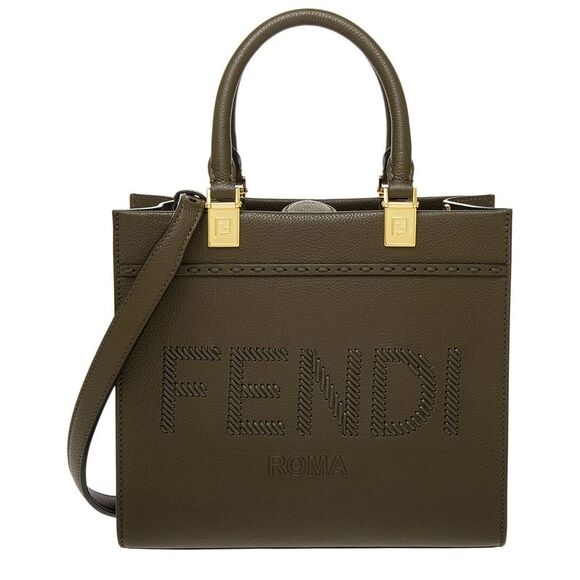 Fendi | Bags | Fendi Sunshine Small Leather Tote Green | Poshmark